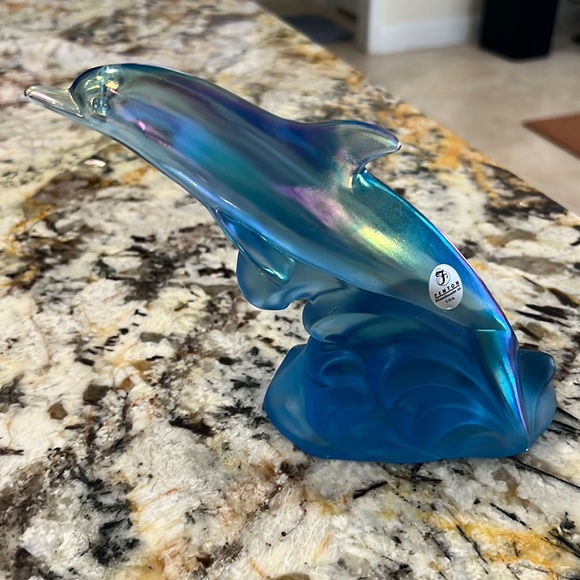 Fenton | Accents | Fenton Glass Dolphin On A Wave | Poshmark